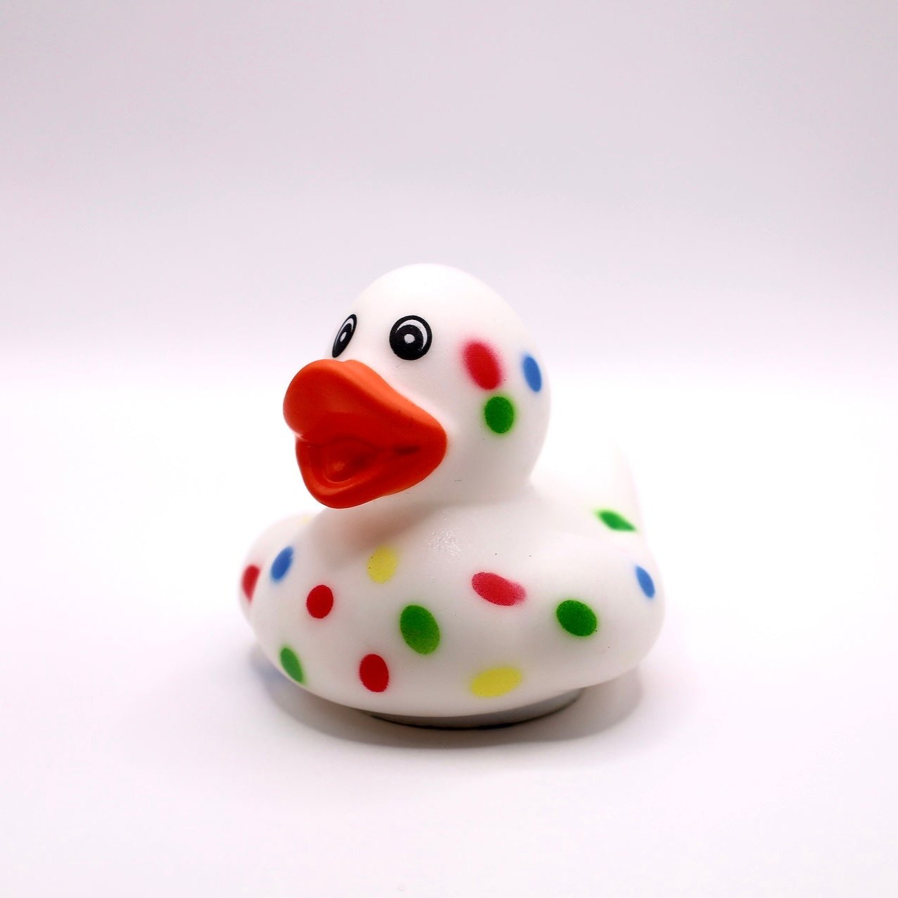Multi Color Spotted White Duck – Dashboard Ducks